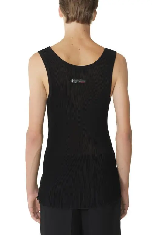 LANVIN Pleated Jersey Tank Top - Black