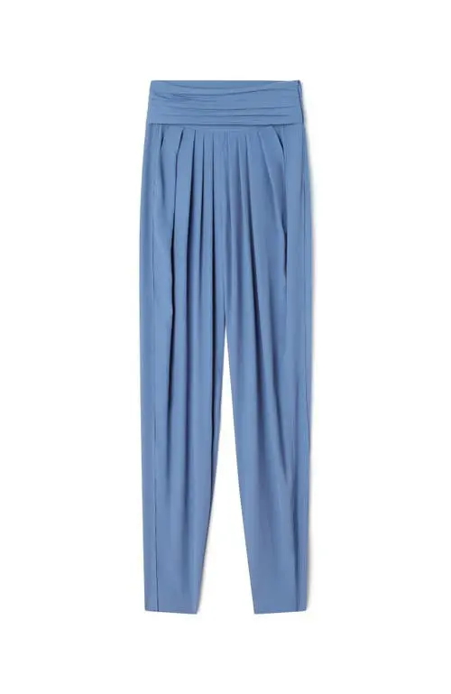 LANVIN Draped Crepe De Chine Pants - Jeanne Blue