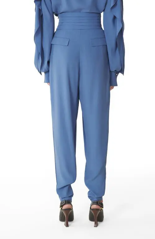 LANVIN Draped Crepe De Chine Pants - Jeanne Blue