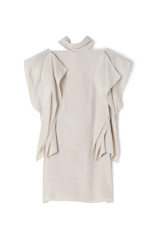 LANVIN Frilled Charmeuse Top - White