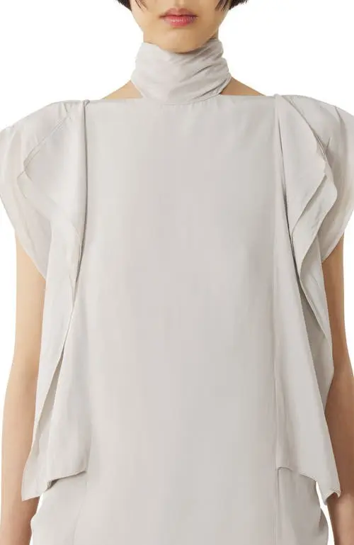 LANVIN Frilled Charmeuse Top - White