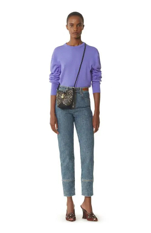 LANVIN Purple Wool Sweater With Grosgrain Detail - Lilac