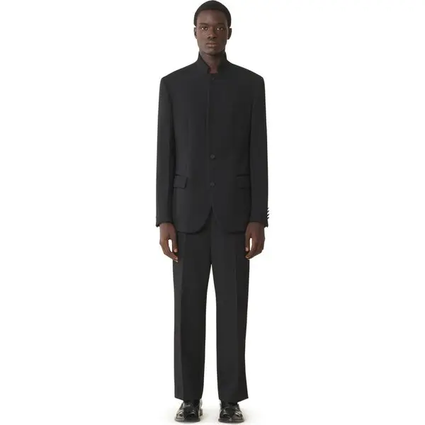 LANVIN Wool Jacket With Stand-up Collar - Black
