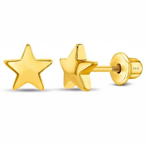 IN SEASON JEWELRY Polished Star Earrings - Gold