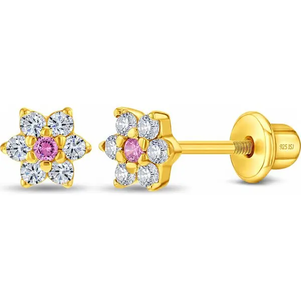 IN SEASON JEWELRY Flower Cubic Zirconia Earrings - Pink