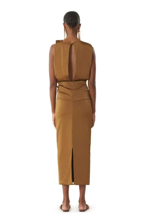 LANVIN Midi Dress In Viscose - Golden Brown