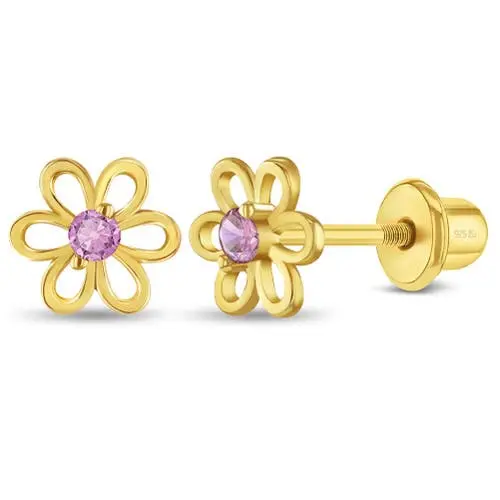 IN SEASON JEWELRY Flower Cubic Zirconia Stud Earrings - Pink