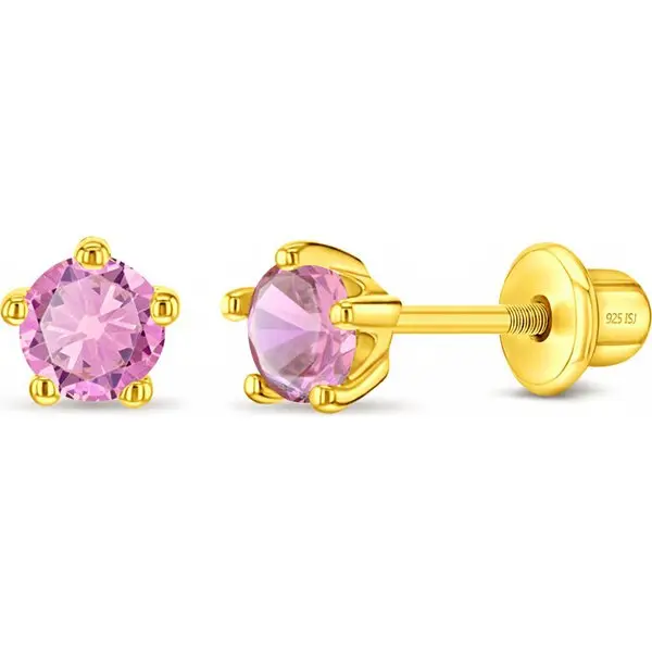 IN SEASON JEWELRY Prong Cz Solitaire Earrings - Pink