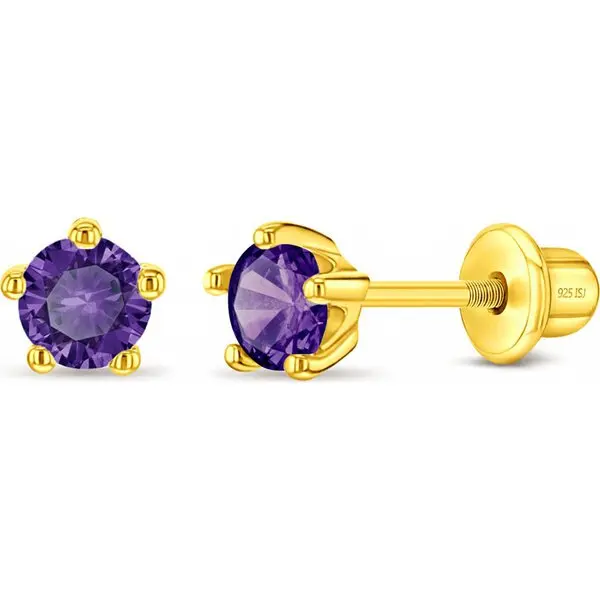 IN SEASON JEWELRY Prong Cz Solitaire Earrings - Purple