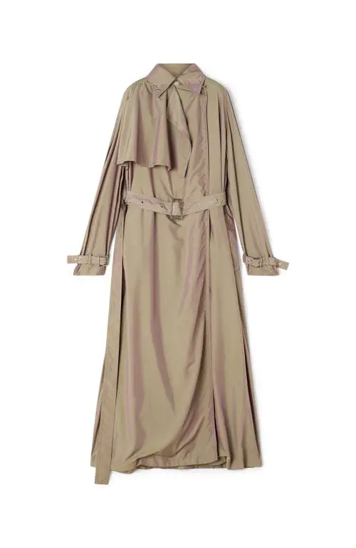 LANVIN Flowing Taffeta Trench Coat - Taupe