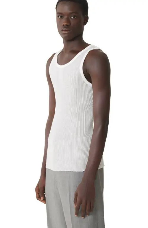 LANVIN Pleated Jersey Tank Top - White