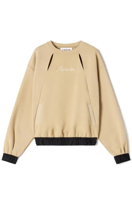 LANVIN Ribbon Detailed Sweatshirt - Sand