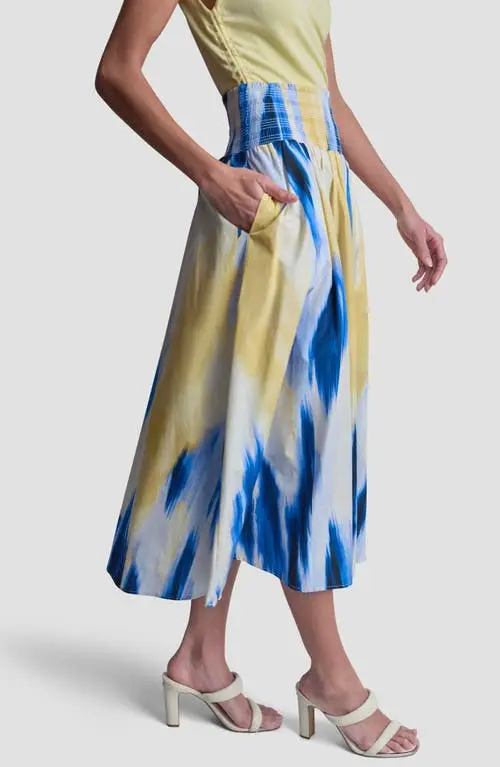 Dkny Abstract Print Poplin Midi Skirt