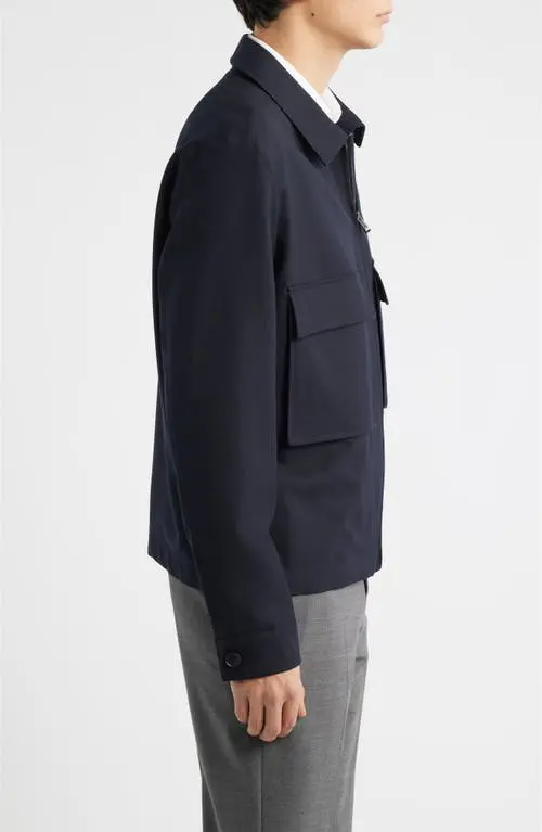 BOSS Virgin Wool Shirt Jacket - Dark Blue