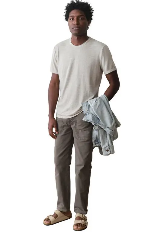 Marine Layer Signature Jacquard Stripe T-shirt - Whitecap/navy