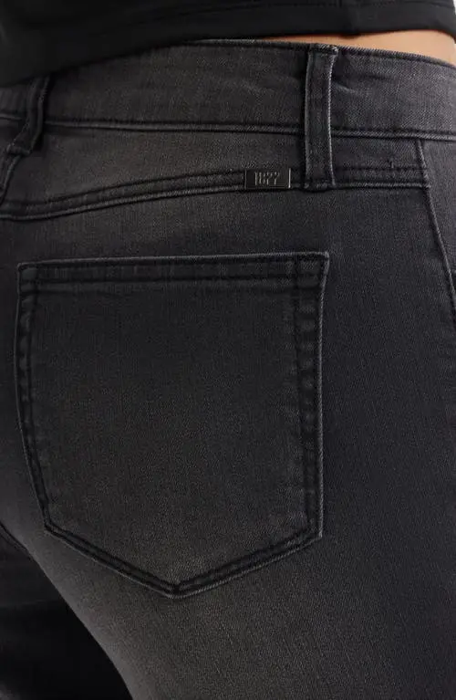 1822 Denim Cuffed Raw Hem Straight Leg Jeans