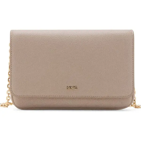 Mango Faux Leather Crossbody Bag - Off White