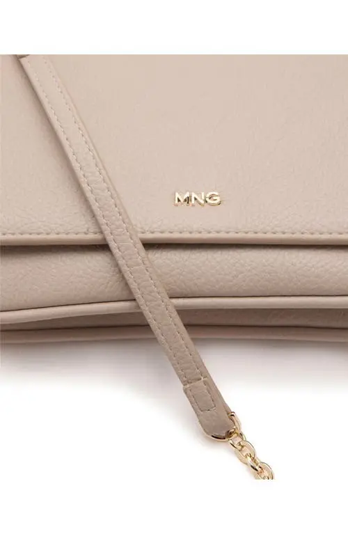 Mango Faux Leather Crossbody Bag - Off White