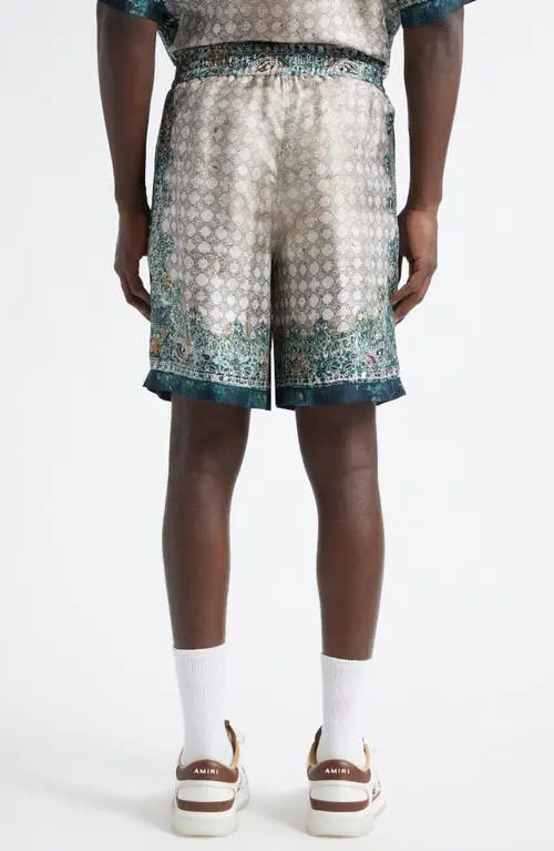 Amiri Monogram Bandana Print Silk Shorts - Multi Archived