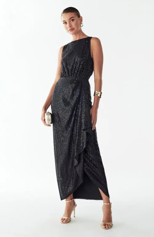 BWLDR Dewan Maxi Dress - Black Sequin