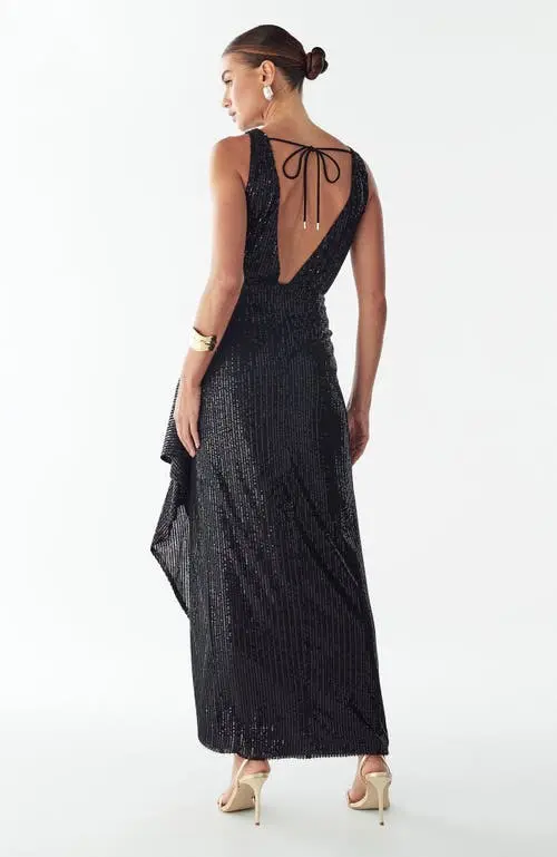 BWLDR Dewan Maxi Dress - Black Sequin