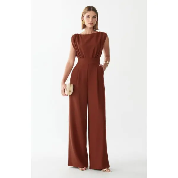 BWLDR Stella Jumpsuit - Rust Brown