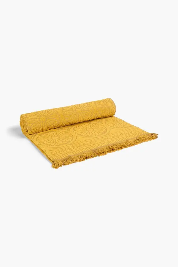 Zimmermann Frayed Cottonterry Jacquard Beach Towel - Marigold