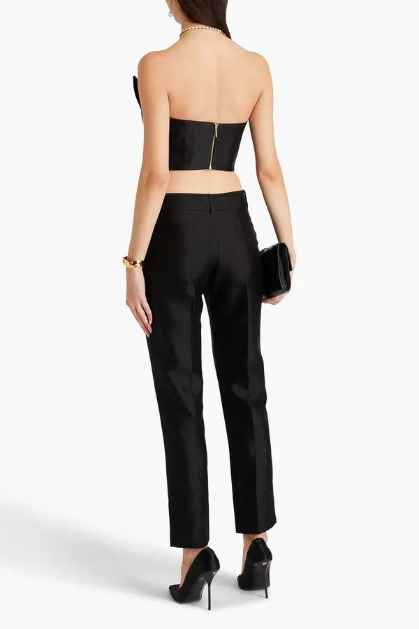 Zimmermann Cropped Strapless Satin Top