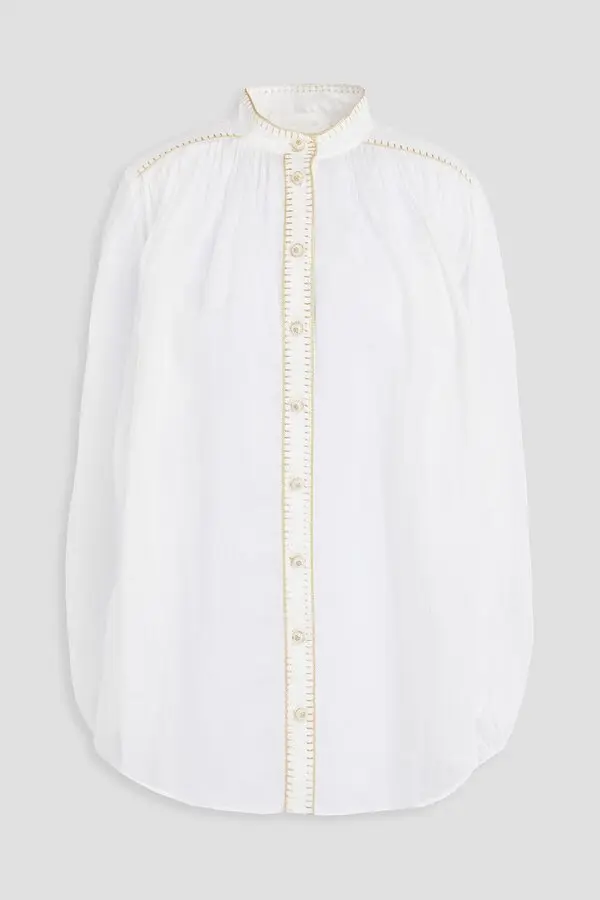 Zimmermann Pintucked Ramie Blouse - Ivory