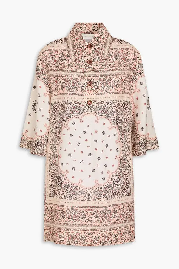 Zimmermann Paisleyprint Linen Tunic - Beige