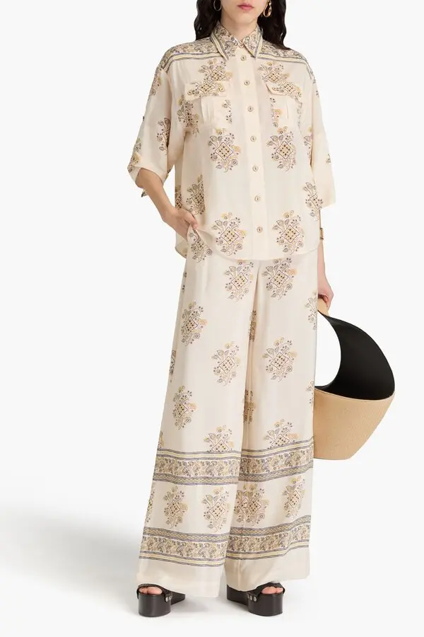 Zimmermann Printed Crepe De Chine Shirt