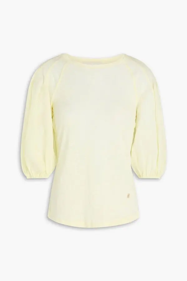Zimmermann Gathered Linen Top - Pastel Yellow