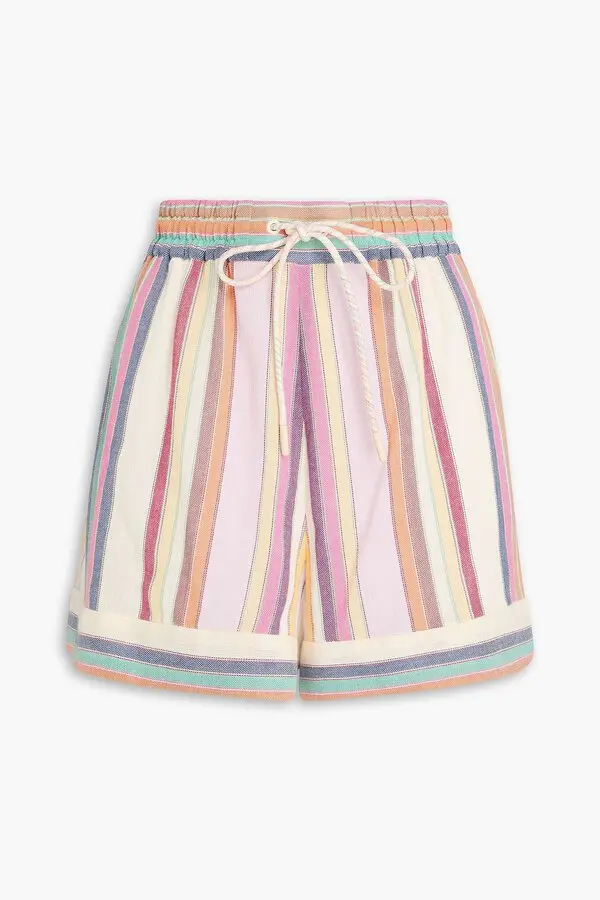 Zimmermann Lexi Striped Cottoncanvas Shorts - Multicolor