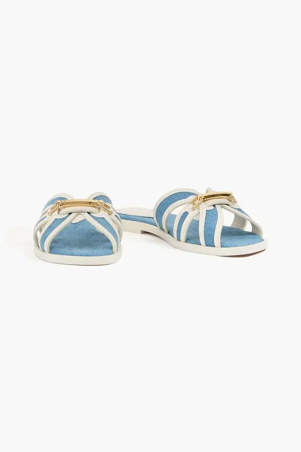 Zimmermann Leather And Denim Sandals