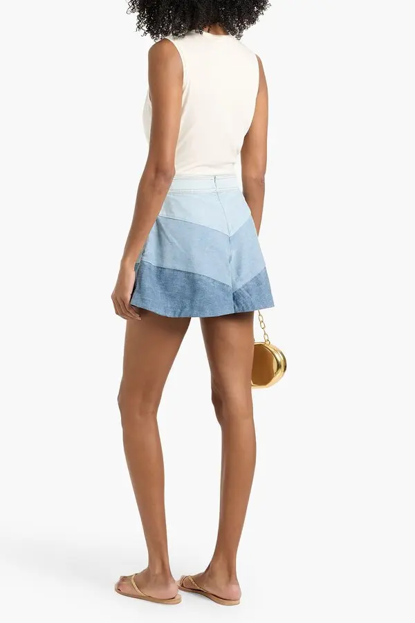 Zimmermann Paneled Denim Shorts