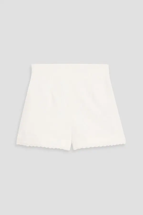 Zimmermann Crochettrimmed Cottonpiqué Shorts - White