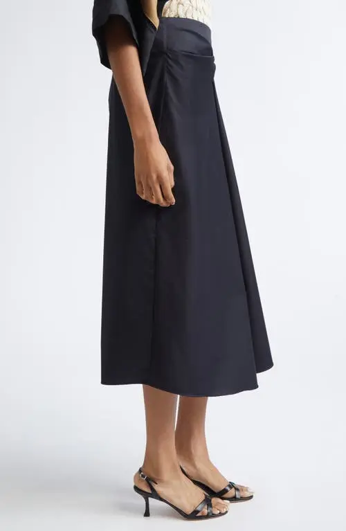 Max Mara Paggi Asymmetrical Stretch Sateen Midi Skirt - Black