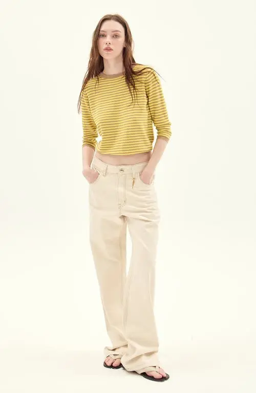 Deluc Naxos Stripe Sweater - Vison/yellow
