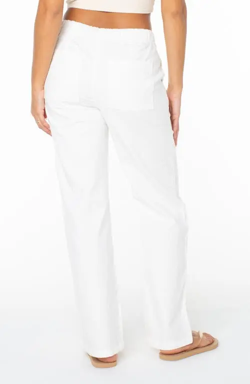 Roxy Twill Wide-leg Pants - Cloud Dancer