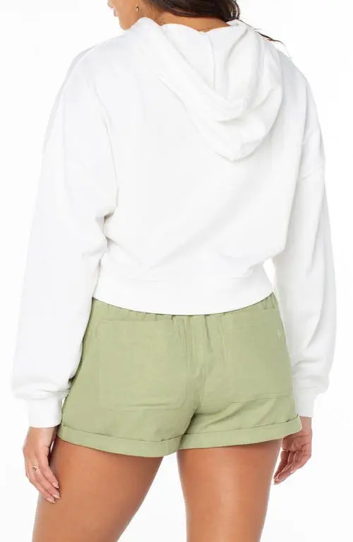 Roxy Graphic Cropped Hoodie - Cloud Dancer