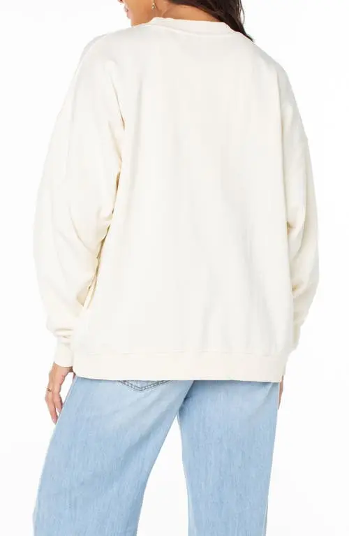 Roxy Line Up Oversize Graphic Sweatshirt - Cloud Dancer
