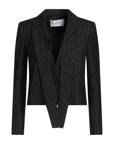 LARDINI Blazer Size Wool, Polyester - Black