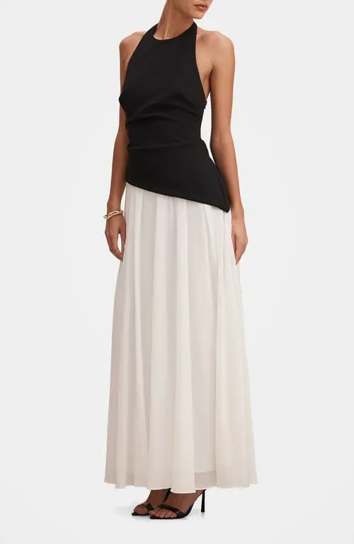 EVER NEW Elise Halter Neck Mixed Media Dress