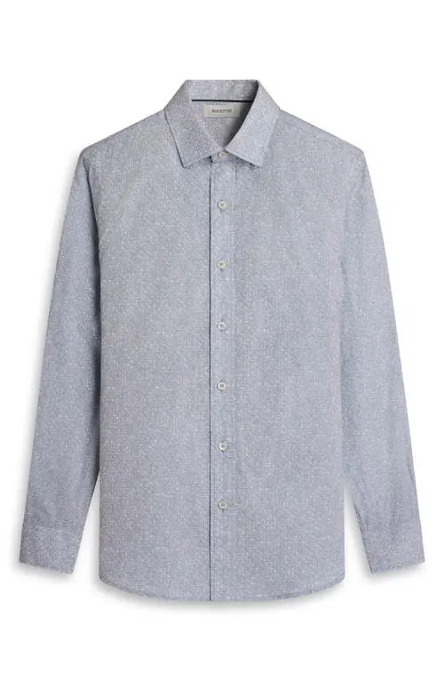 Bugatchi Julian Shaped Fit Geo Print Cotton Button-up Shirt - Shark