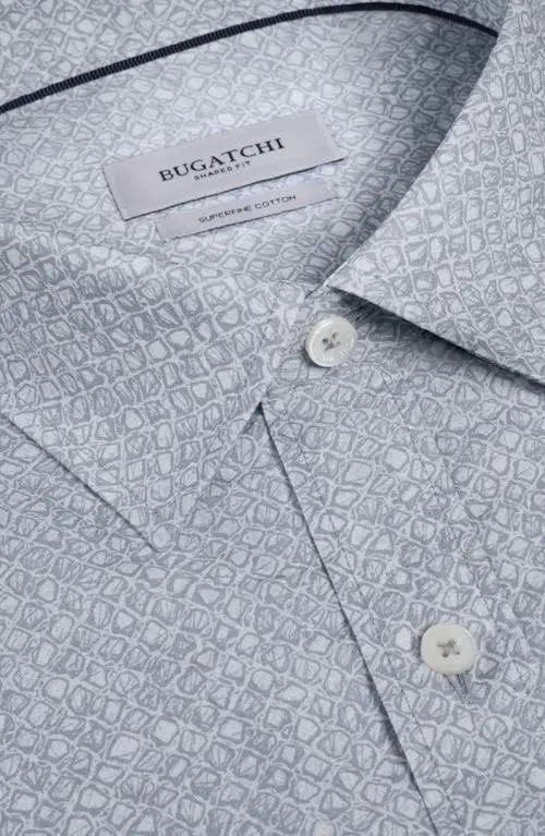 Bugatchi Julian Shaped Fit Geo Print Cotton Button-up Shirt - Shark