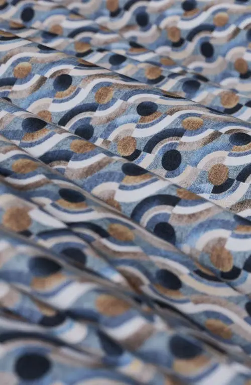 Bugatchi Axel Shaped Fit Geo Print Stretch Cotton Button-up Shirt - Cobalt