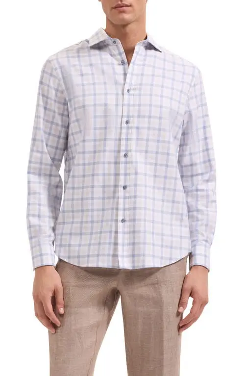 Bugatchi Axel Shaped Fit Plaid Button-up Shirt - Air Blue