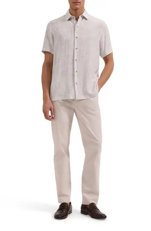 Bugatchi Vero Shaped Fit Microdot Short Sleeve Button-up Shirt