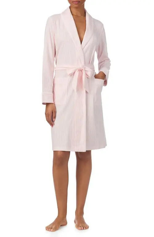 Ralph Lauren Print Cotton Blend Robe - Pink Stripe