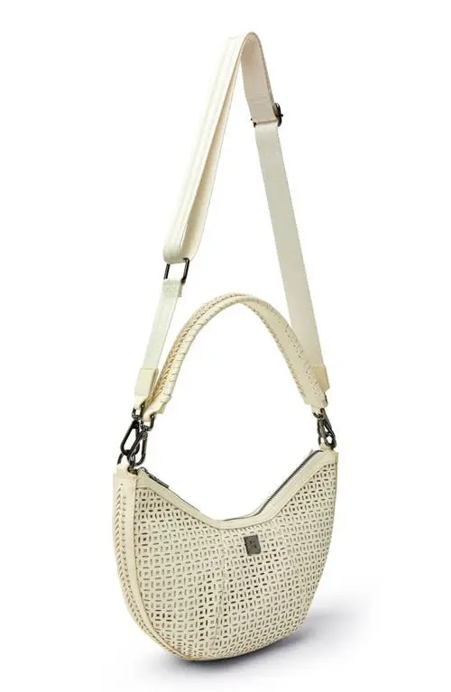 THINK ROYLN Leather Shoulder Bag - Cream Perforated Leather